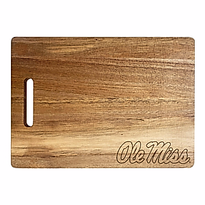 Mississippi Rebels"Ole Miss" Engraved Wooden Cutting Board 10" x 14" Acacia Wood - Small Engraving Officially Licensed Collegiate Product