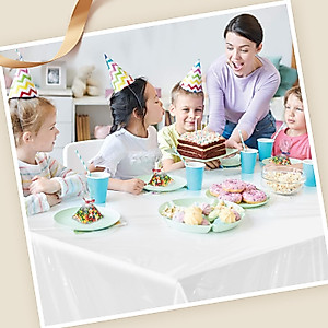 Goodluck 54 Inch X 300 Feet Plastic Table Cloths with Cutter Box, Disposable Table Cloths for Parties, Tablecloth Plastic for Party, Banquet, Wedding, Birthday, Anniversary Decorations, White