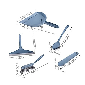 TOBBOMEY 1 Set Mini Broom Set Whisk Broom Small Dust Pan Keyboard Cleaning Brush Mini Broom with Dustpan Brooms Desk Small Hand Whisk Broom Cartoon Broom Handle Handheld Broom Blue The Pet