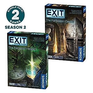 Thames & Kosmos EXIT: The Game 2-Pack Escape Room Bundle | Season 2 | Forgotten Island | Forbidden Castle | Family-Friendly, Cooperative Game | at-Home Escape Room | 1 to 4 Players | Ages 12+