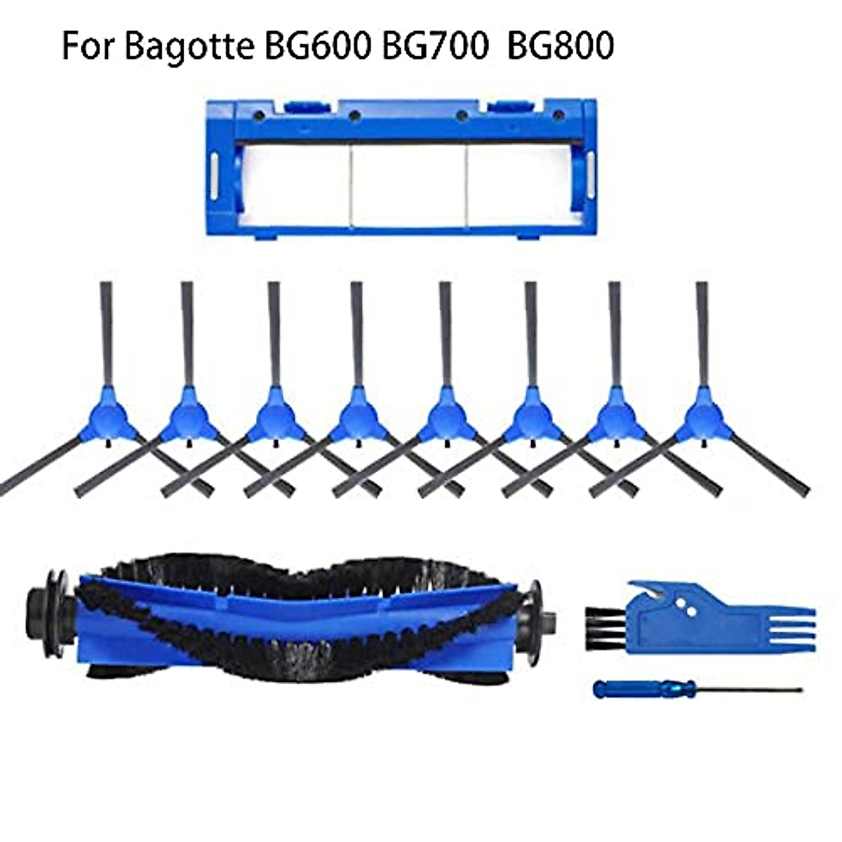 Vacuum cleaner replacement parts Fit for Bagotte BG600 BG700 BG800 Robotic Vacuum Cleaner Replacement Kit Smart Vacuum Cleaner Robot Sweeper Tool Accessories Vacuum cleaner accessories (Color : C)