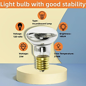 Kanlpeia 2 Pack Lava Lamp Bulb R39 E17 25W Reflector Bulbs for Bedroom and Office 120v Lava Lamp Light Bulb Replacement