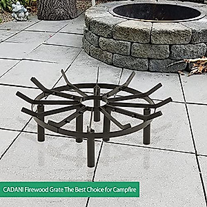 28in Fire Grate Log Grate, Round Spider Wagon Wheel Firewood Grates, Heavy Duty Fire Pit Grate for Outdoor Campfire, Hearth Wood Stove and Outdoor Camping Fire Pit Black