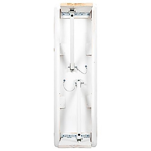 Flash Furniture HERCULES Series 9' x 40" Antique Rustic White Folding Farm Table and Four Bench Set