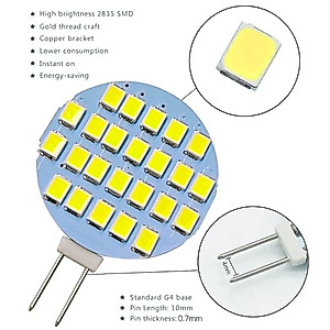 GRV G4 24-2835 SMD LED Bulb Lamp Super Bright Cool White RV Camper Under Cabinet Dome Light DC12V Dimmable Pack of 10