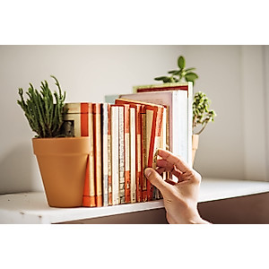 Suck UK - Bookends | Plant Pot Book Ends | 2 Decorative Book Ends for Shelves | Holder & Indoor Plant Office Accessories | Flower Pot Set for Plants | Aesthetic Home Decor & Gifts Her