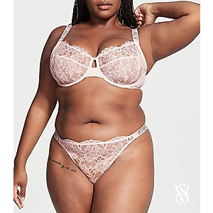 Victoria's Secret Very Sexy Lace Thong Women's Underwear, Panties for Women, Purest Pink, XXL