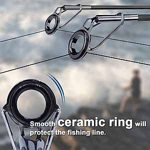 9KM DWLIFE Fishing Rod Tip Repair Kit 45pcs, Silver Stainless Steel, Wear Resistant Ceramic Ring, Guide Replacement