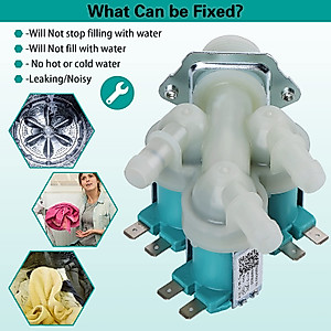 5220FR2075L Water Inlet Valve, tTSAVS Cold Water Inlet Valve Replacement for LG Kenmore Washing Machines, Replaces for 5221ER1003A AP5986564 5221ER1003C 5221ER1003D PS11728995 WM9000HWA and more.