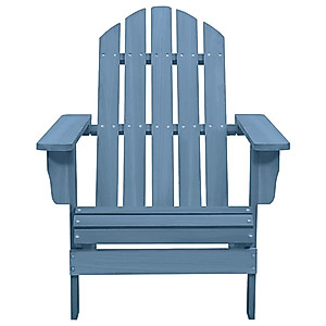 Tidyard Patio Adirondack Chair Solid Fir Wood Blue Outdoor Fire Pit Chair Wooden Garden Armchair for Porch Pool Lawn Deck Backyard Balcony Outdoor
