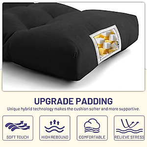 Sutteles Bench Cushion Outdoor Bench Cushion, Bench Cushions for Indoor/Outdoor Furniture, for Piano/Window/Porch Swings/Dining Bench Thickened Non-Slip Custom Bench Cushion (36x14x4 Inch, Black)