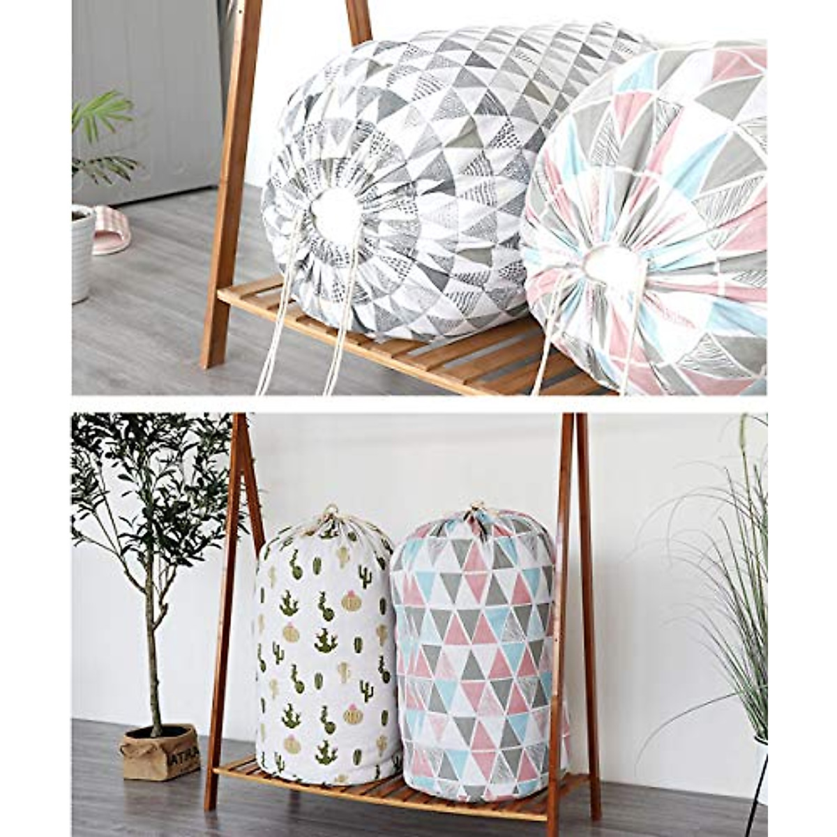 Axgo Quilt Storage Pouch, 1 Pack Foldable Bundle Dust-Proof Organizers Bags, Black&White Grid