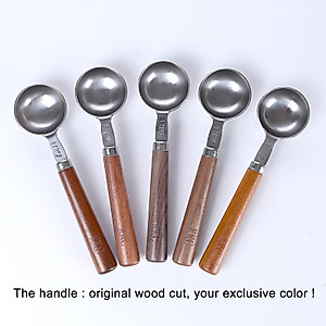 KKC HOME ACCENTS Coffee Scoop for Ground Coffee 1 Tablespoon,Tea Scoop for Loose Tea,Wood Long Handle Coffee Bean Scoop, Long Handle Coffee Measuring Spoon,Gold,1 tbsp,6.7 inch