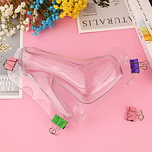 Sakolla High Heel Shoe Chocolate Molds, 3D Shoe Candy Molds Large Thick Soled Stiletto Molds with 4 Clips Cake Decoration for Wedding Birthday Party Baking Pastry Tool