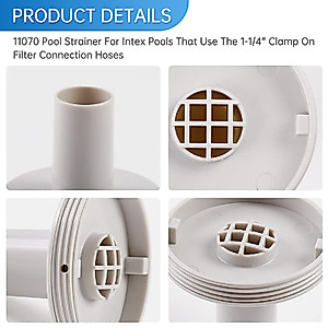 LGZ 11070 Strainer Connector/adapters for 1-1/4" Fitting Fits Intex Swimming Pool 11072 Strainer Grid Replace Parts 26165EH 26167E 26175EH (1-Pack)