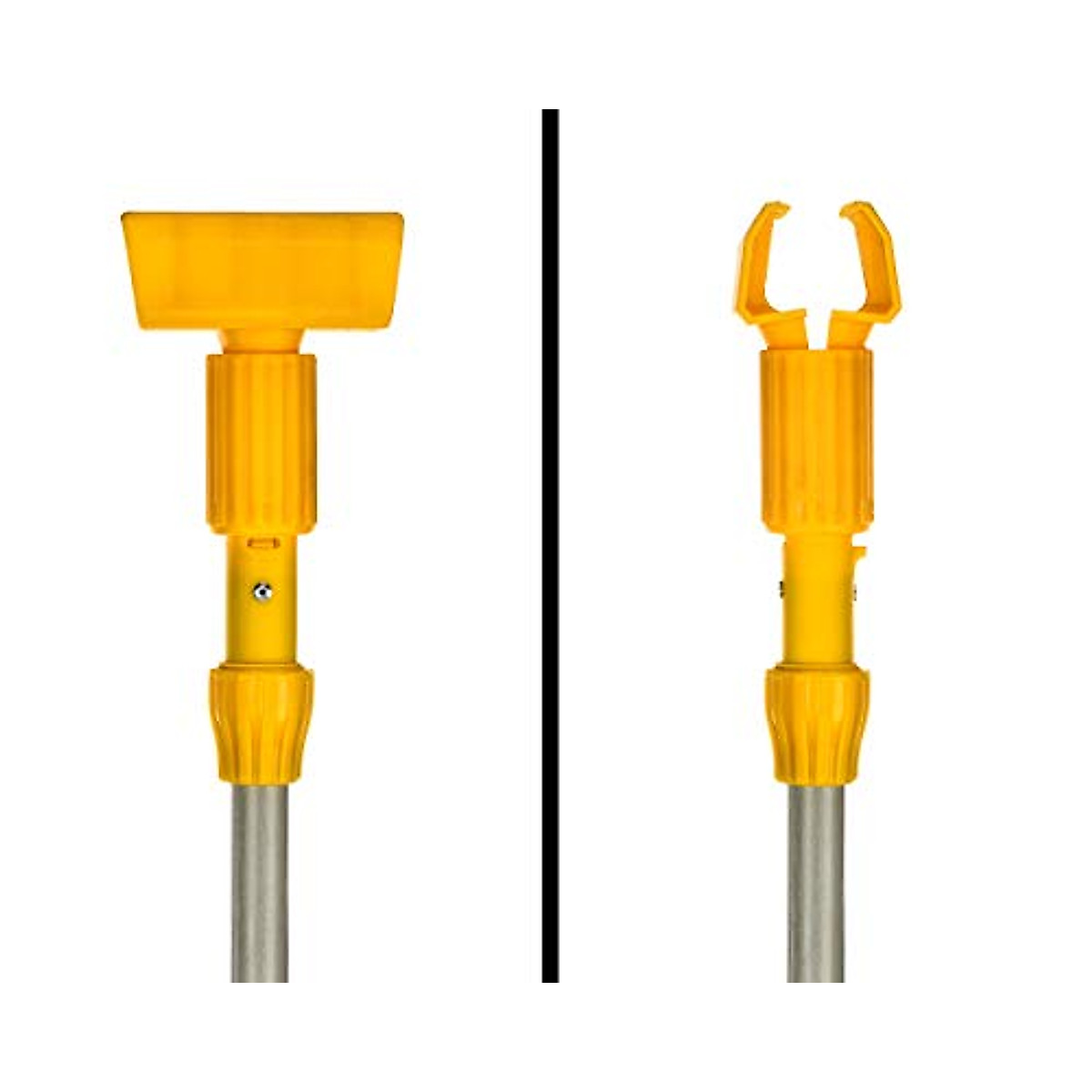 Alpine Commercial Iron Mop Handle for Floor Cleaning - Quick Change Professional Mopping Stick Or Mop Head Replacement Pole W Metal Handle (Fiberglass Jaw Clamp)