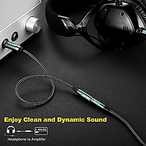 SOLMIMI 1/4 to 3.5mm Headphone Jack Adapter, 1/4 to 1/8 6.35mm Male to 3.5mm Female TRS Stereo Adapter Headset Adapter, 3.5mm TRRS to Dual 3.5mm Audio Mic, Headphone Y Splitter