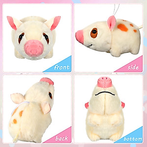 12 Pack Cute Plush Animal Toys 4 Inch Mini Plush Ornament Stuffed Doll Keychain Tote Bag Pendant for Birthday Party Likes DIY Home Decor (Pig Style)