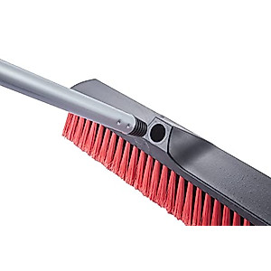 Push Broom Heavy-Duty Indoor Outdoor Floor Cleans Brush Bristles Adjustable Steel Handle Pole 55” Wide 16” Lightweight Scrub Sidewalk Driveway Yard Patio Garage Concrete Wood Stone Tile Wall