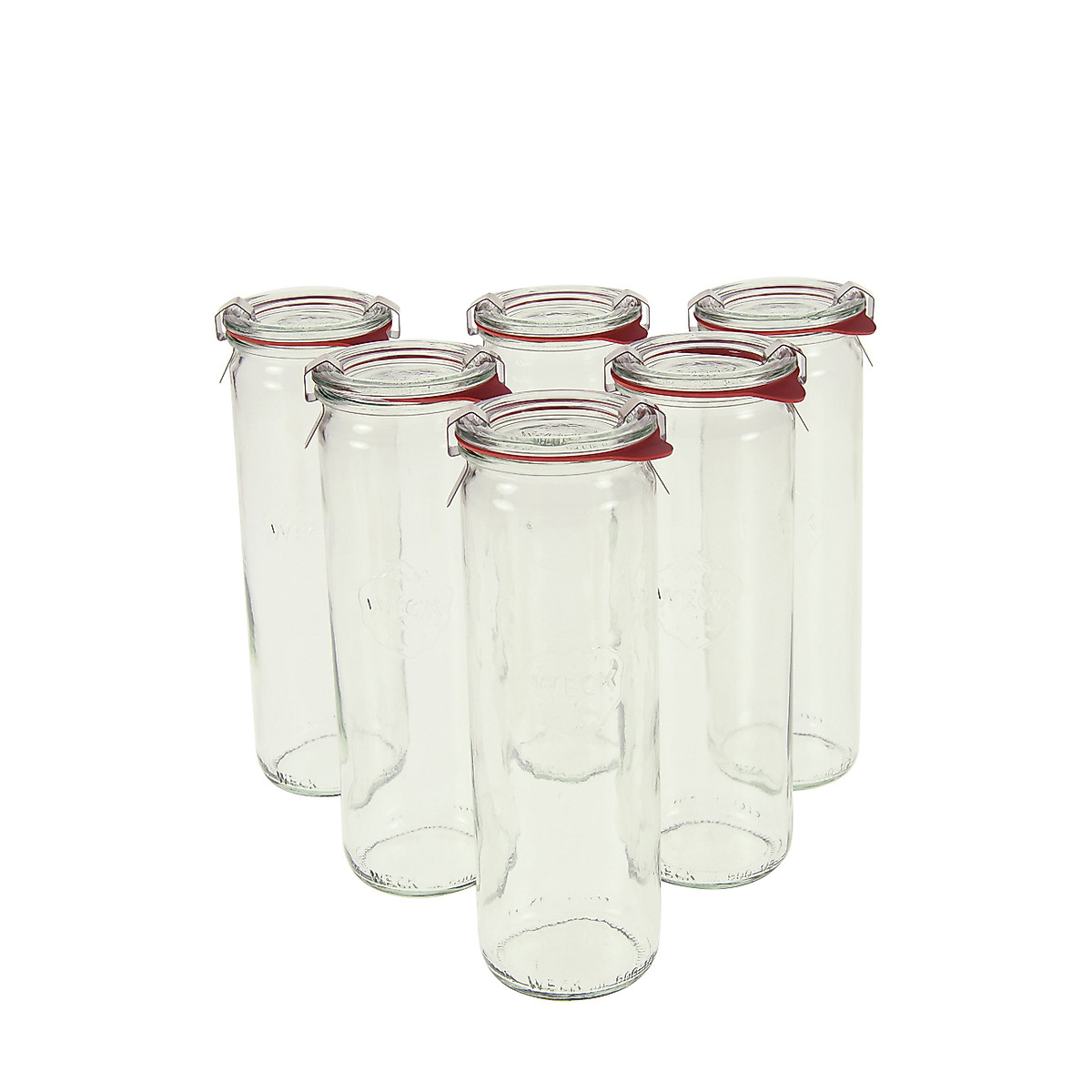 Weck 905 Cylindrical Jars, 16.9 Ounce - Set of 6