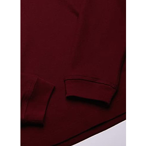 IZOD mens Long Sleeve Pique School Uniform Polo Shirt, Burgundy, 34-35 US