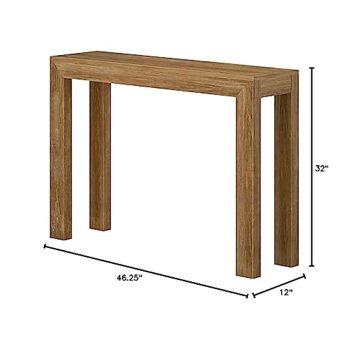 Plank+Beam Modern Solid Wood Console Table, 46.25 Inch, Sofa Table, Narrow Entryway Table for Hallway, Behind The Couch, Living Room, Foyer, Easy Assembly, Pecan