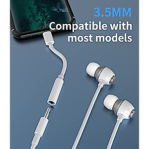 Lightning to 3.5mm Headphone Adapter(2pack) Compatible for iPhone Audio Dongle Jack AUX Adaptador para Splitter Earphone Phone Earbud Cable 13 12 11 Pro Max Mini Xs Se 7 X 8 Plus Apple MFI Certified