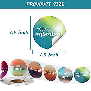 600 Pieces 1.5 Inch Positive Stickers Motivational Encouragement Quote Label Stickers Handwritten Modern Artistic Inspirational Stickers for Greeting Cards Envelopes Sealing Decor