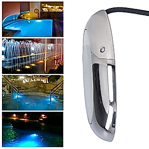 DJDK Pond Lights,Stainless Steel LED Pool Light 12V 35W White Color IP68 Waterproof LED Underwater Pond Lights with 468 Light Chips for Garden Swimming Pools(Shell Without Pattern)