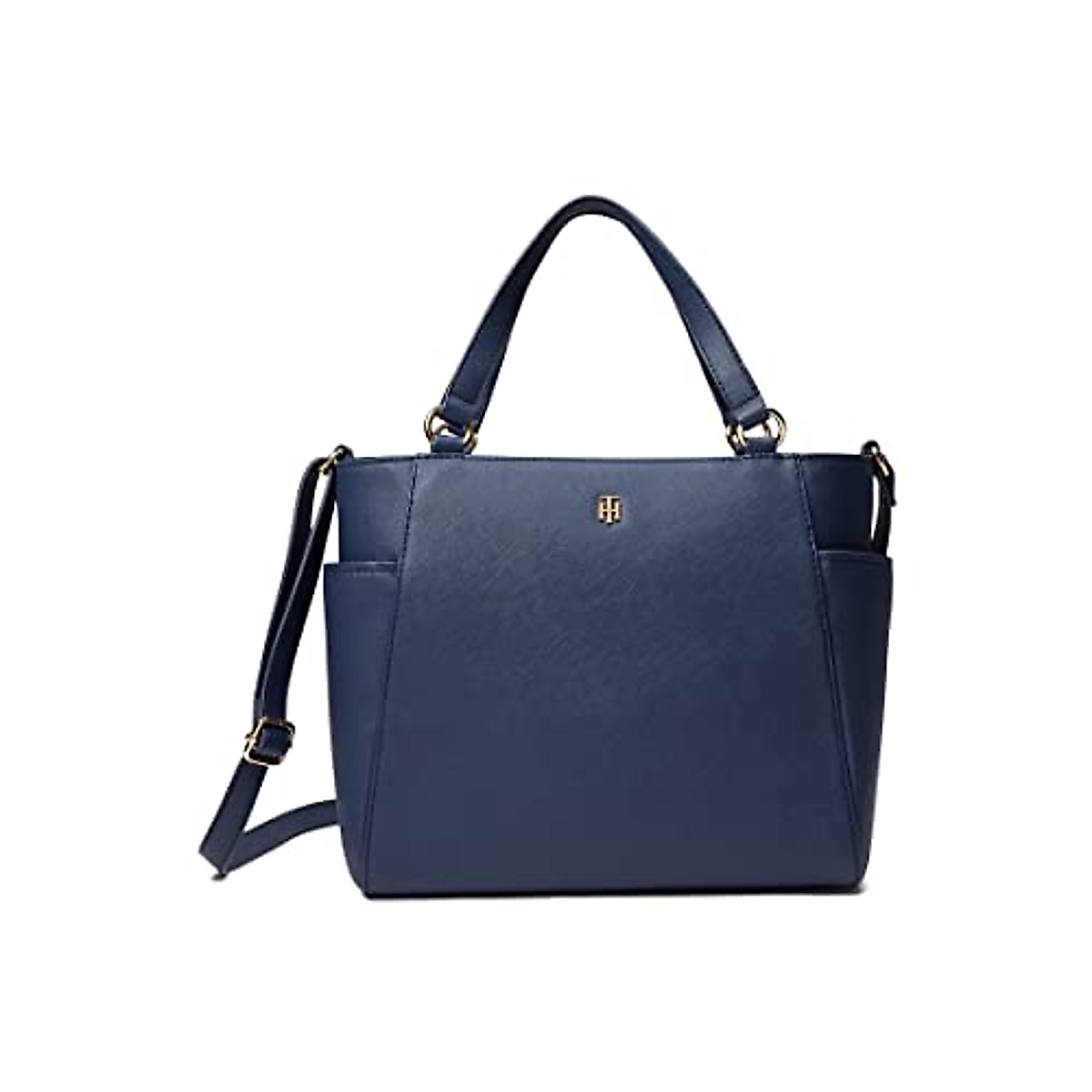 Tommy Hilfiger Beth II Convertible Satchel Saffiano PVC Tommy Navy One Size