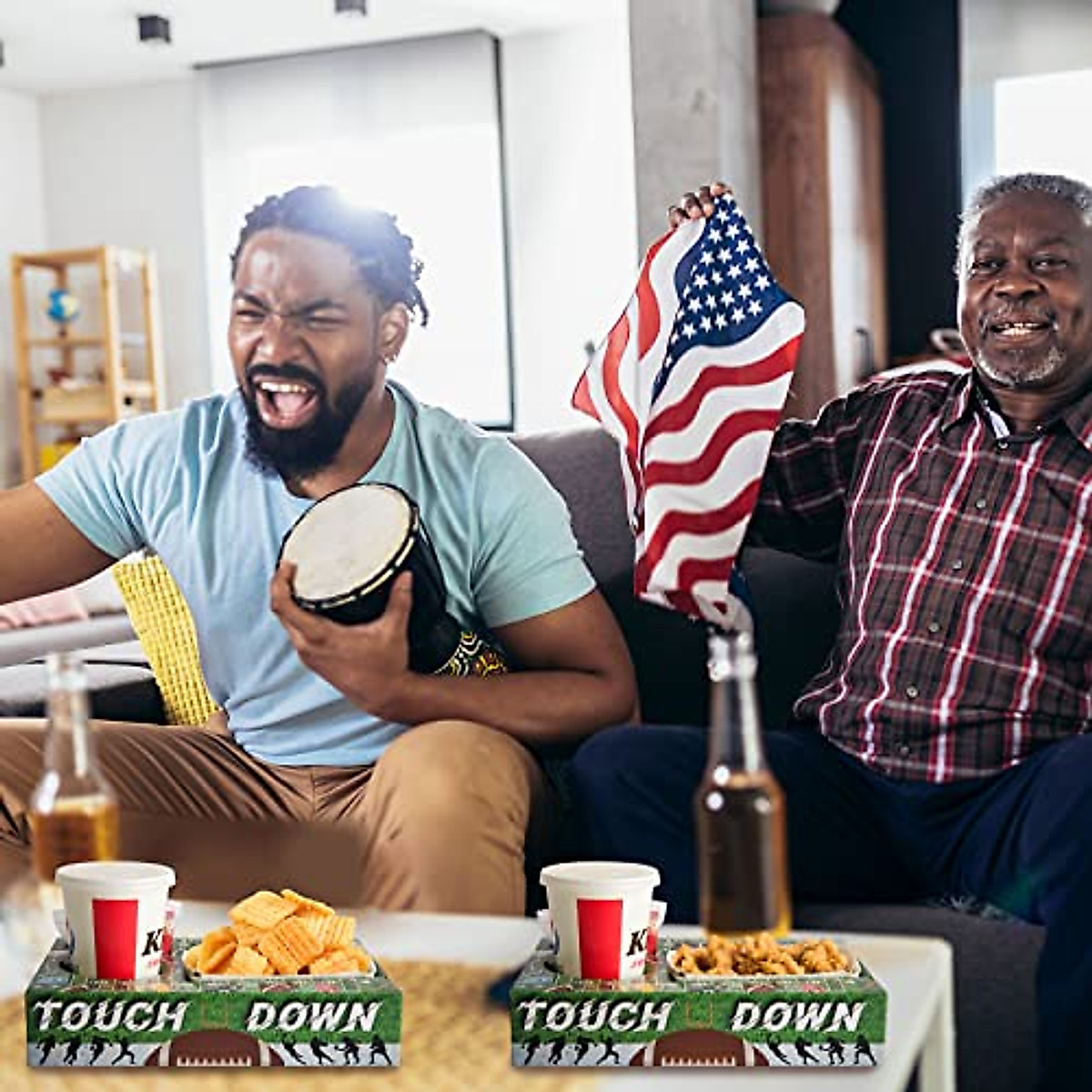 20 Pcs Football Party Supplies Kit Football Snack Trays Football Party Favors Sports Game Day Decorations Super Football Games Food Trays Football Birthday Party Serving Trays