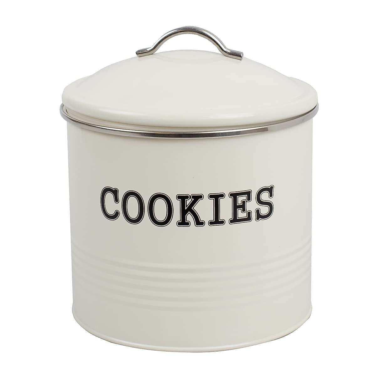 Home Basics Large Cookie Jar (Ivory) Cookie Jars For Kitchen Counter | Cute Cookie Jar With Lid