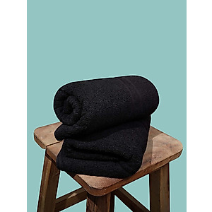 Pristine Linen 100% Cotton Bath Towels Black 22x44 Premium Towels for Bathroom