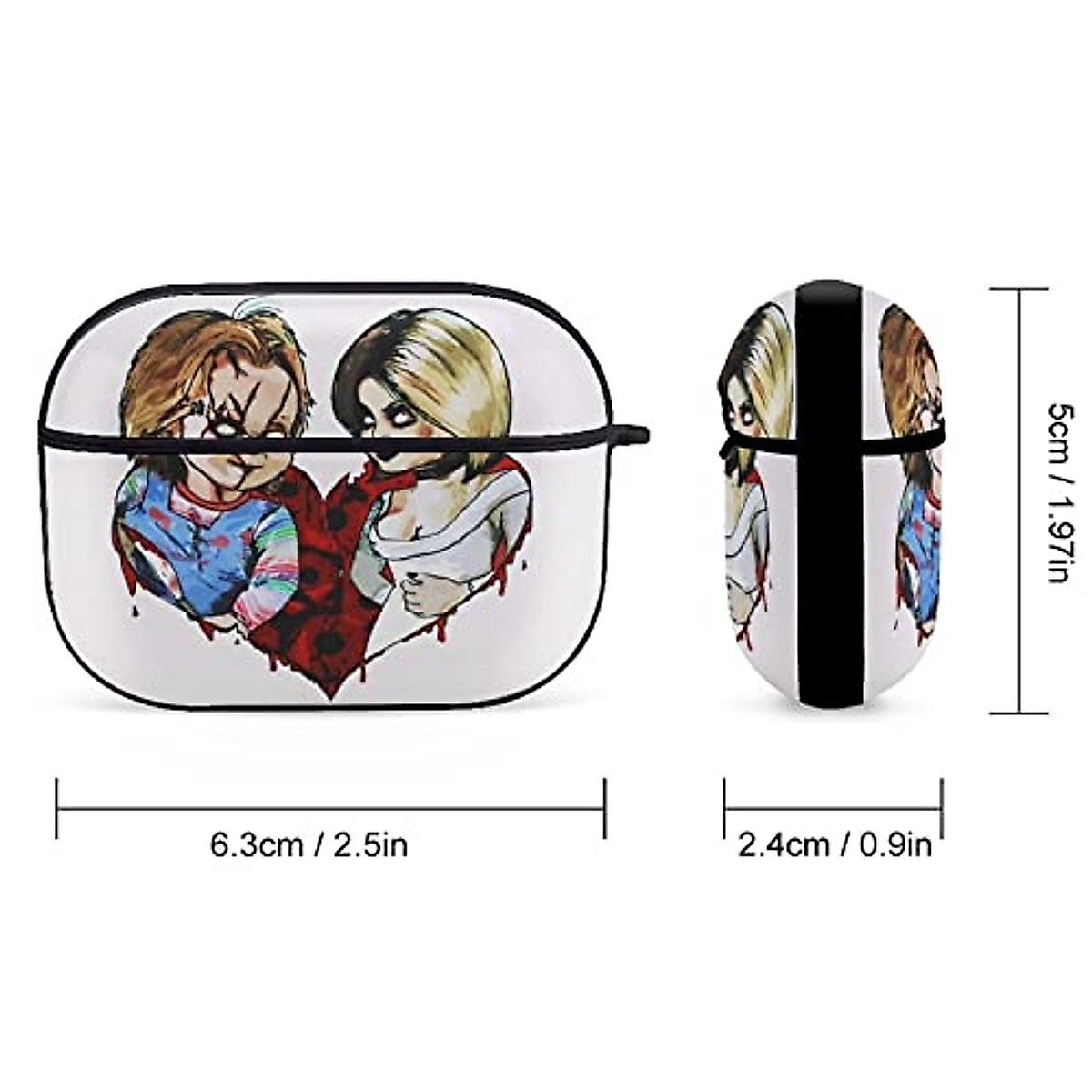 Bride of Chucky for AirPods Pro Case, Anime Whole Body Printing Shockproof Protective Cover Case with Keychain Compatible with AirPods Pro