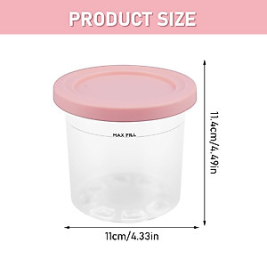 Ice Cream Pints Cup 4pcs Creami Pint Containers with Ice Cream Spoon Pint Containers Compatible fit ninj-a creami containers, creami pints for N C301 N C300 N C299AMZ Series(as shown)