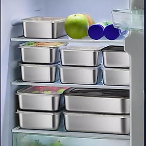 Pujito Stainless Steel Food Storage containers with Lids Snack Containers Food Prep Containers Stackable Small Bowls for Salad, Sandwich, Fruit, Ice Cream (6)