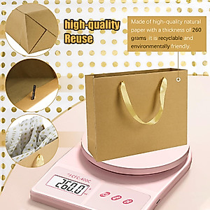 Rcybeo 15 Pack 10.6x3.1x8.3 Inch Brown Gift Bags, Kraft Paper Bags with Tissue Paper, Brown Paper Bag with Ribbon Handles for Retail, Grocery, Boutique, Wedding, Birthday, Party Supplies and Gifts