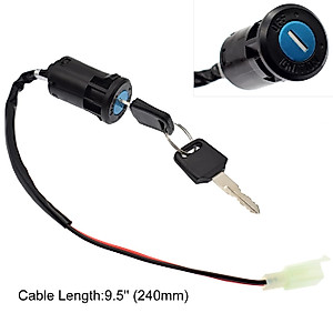 Riyitauto 2 PCS 2 Wire Ignition Key Switch for Electric Scooter Golf Scooter Bikes ATV Moped GoKart U KS51 Motorcycle 2 Position Type on Off