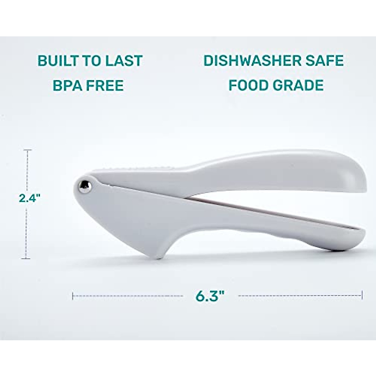 HiramWare Garlic Press, Kitchen Garlic Mincer Slicer or Squeezer with Ergonomic handle, Professional Ginger Crusher with Good Grip, Easy to Clean and Squeeze, Dishwasher Safe, BPA Free, Heavy Duty