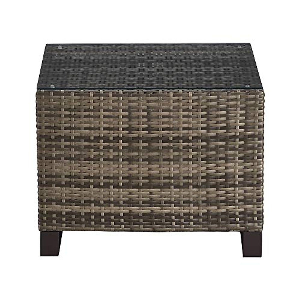 Tommy Hilfiger Oceanside Patio Rattan Outdoor Furniture Collection with All-Weather Brown Resin Wicker Frame, Porch or Pool, Garden, Side Table