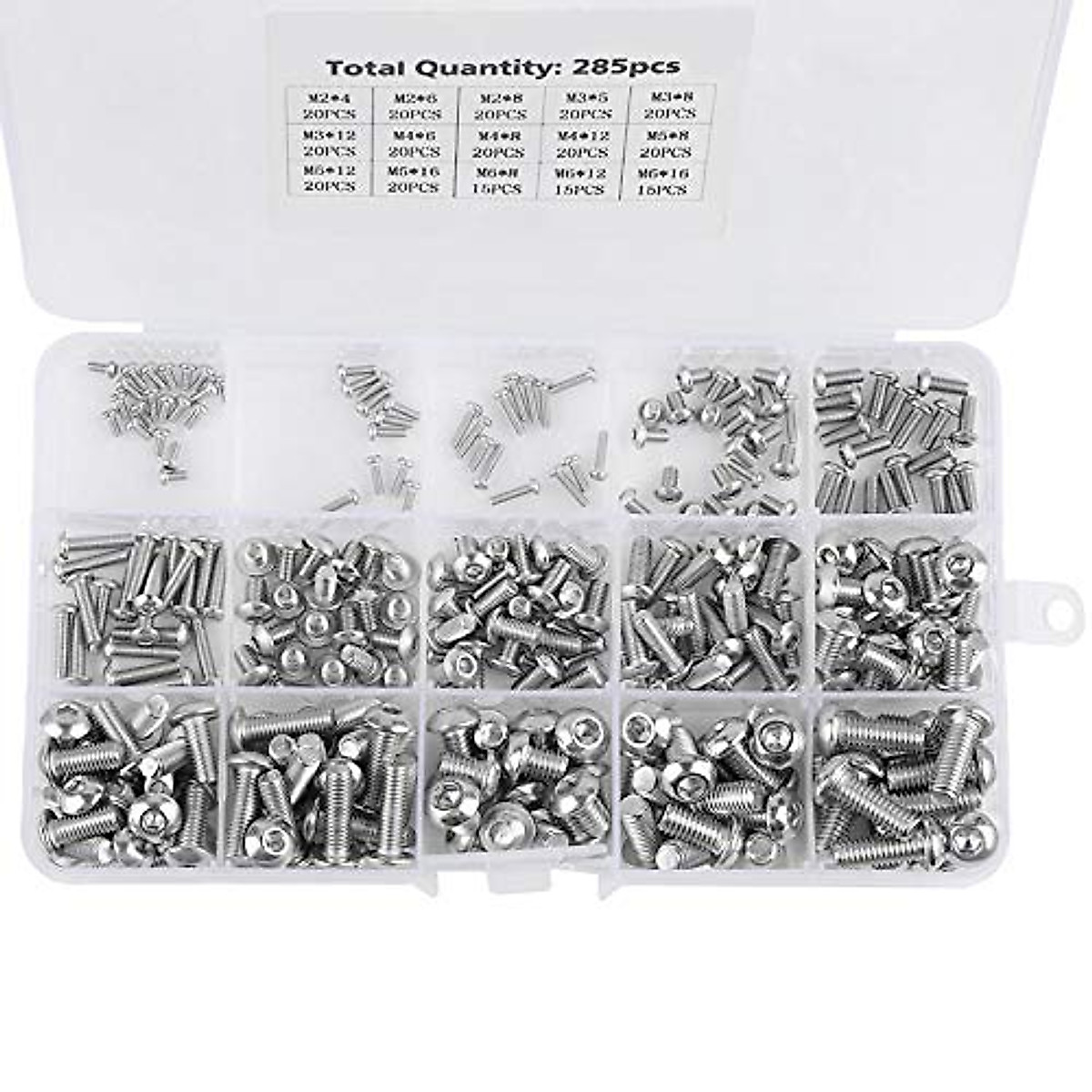 Screw 285Pcs/Set Machine Screw Stainless Steel Screws Set for Laptop/Hard Disk/Keyboard/Phone/PC Fasteners M2/M3/M4/M5/M6