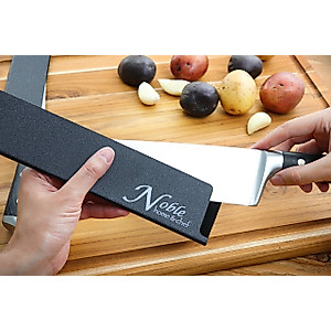 Noble Home & Chef 2-Piece Universal Knife Guards (8.5” and 10.5") are Felt Lined, More Durable, Non-BPA, Gentle on Blades, and Long-Lasting Knives Covers Are Non-Toxic and Abrasion Resistant!