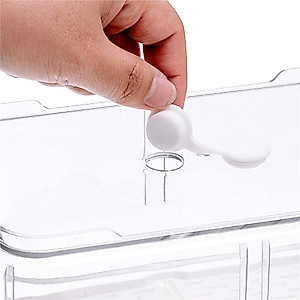 SANNO Vegetable Fruit Containers Fridge Food Storage Produce Saver Container Refrigerator Egg Holder Tray Stackable Covered Egg Tray Holder