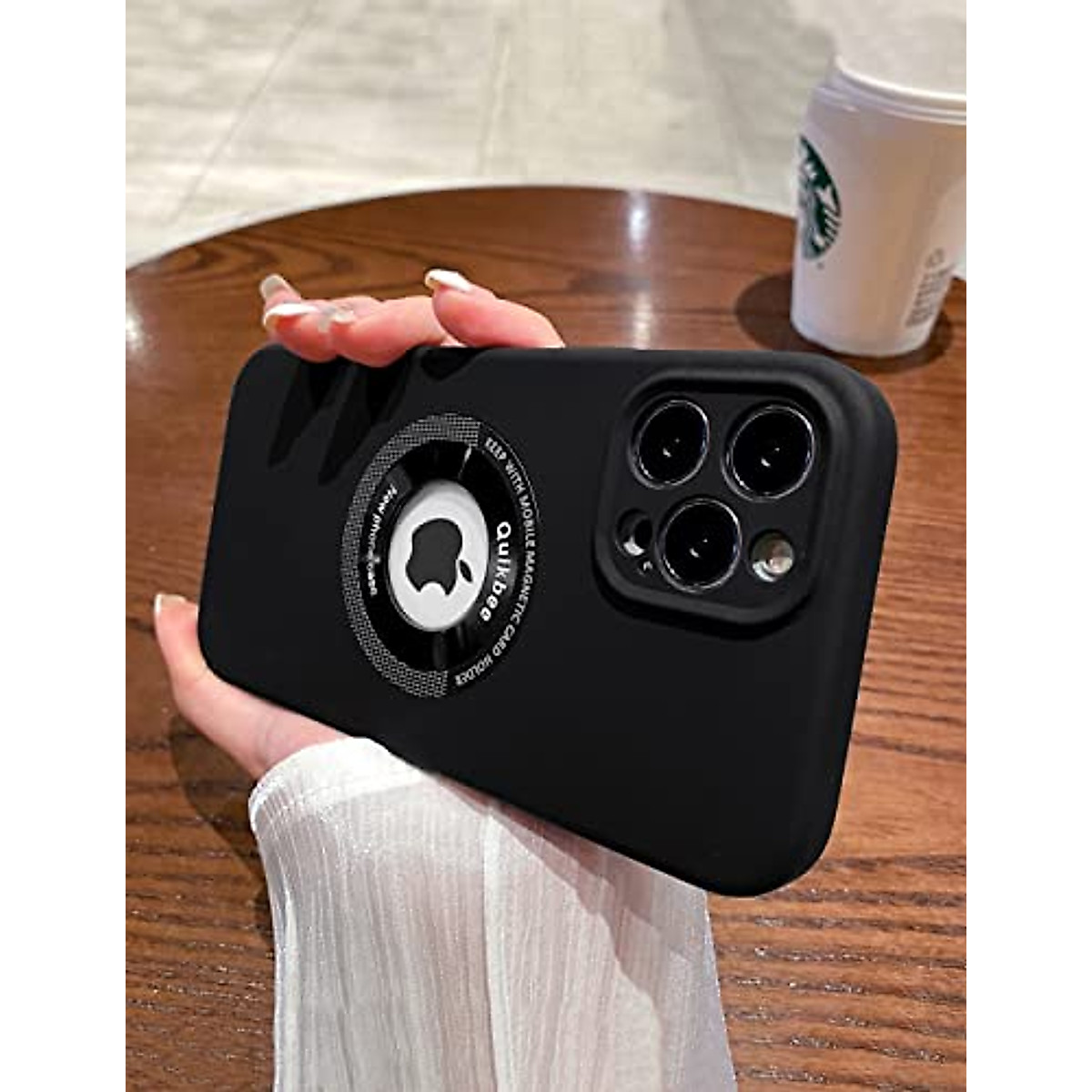 Kakalux Compatible iPhone 14Pro Design Liquid Silicone Magnetic case, Non-Stick Fingerprint Effective Smudge-Proof, Drop-Proof airbag Protection at All Four Corners, Suitable for iPhone 14Pro-Black.