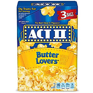ACT II Butter Lovers Microwave Popcorn, 3-Count 2.75-oz. Bags