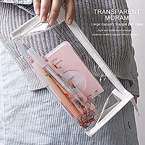 VICKO Clear Pencil Case,Transparent Pencil Pouch Large Capacity Cute Pencil Case Stationery Pen Case Pencil Bag Cosmetic Makeup Toiletries Organizer for Girls and Adults