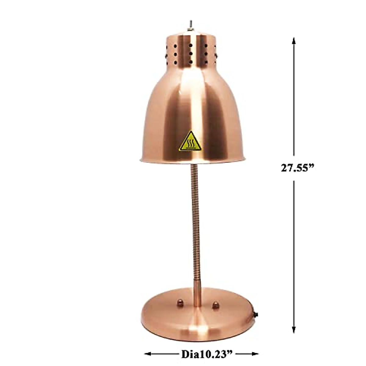 KOUWO Countertop Food Heat Lamp Infrared Food Warmer Copper Food Lamps with 250 Watt Heating Bulb