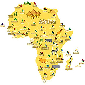 HomeEvolution Kids Educational Removable World Map Peel and Stick Large Wall Decals Stickers for Children Nursery Bedroom Living Room…