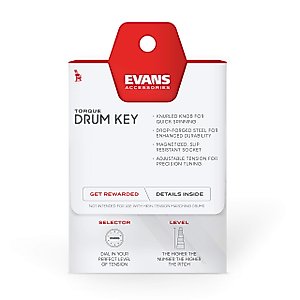 Evans Torque Key - Drum Key Tuner - Magnetic Drum Tuner - Drum Tuning Key with Tension Setting - Ergonomic Drum Torque Key