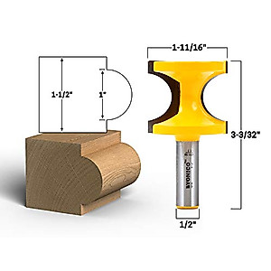 YONICO 13118 1-Inch Bead Bullnose Router Bit 1/2-Inch Shank